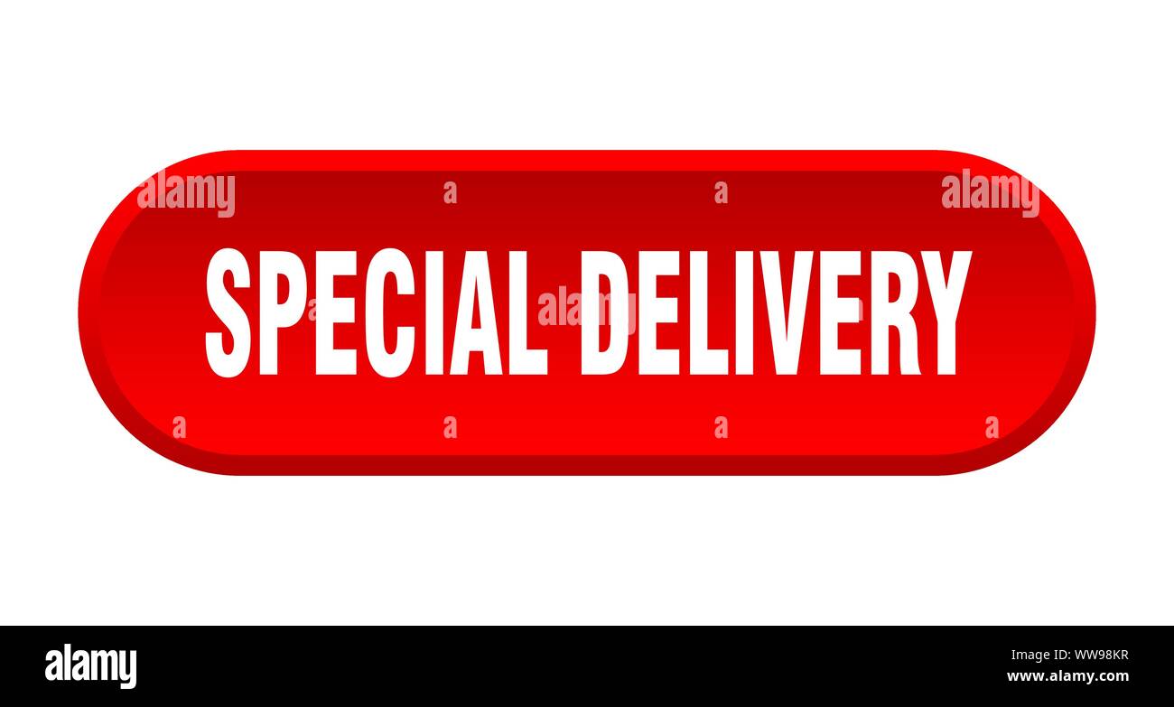 special delivery button. special delivery rounded red sign. special ...