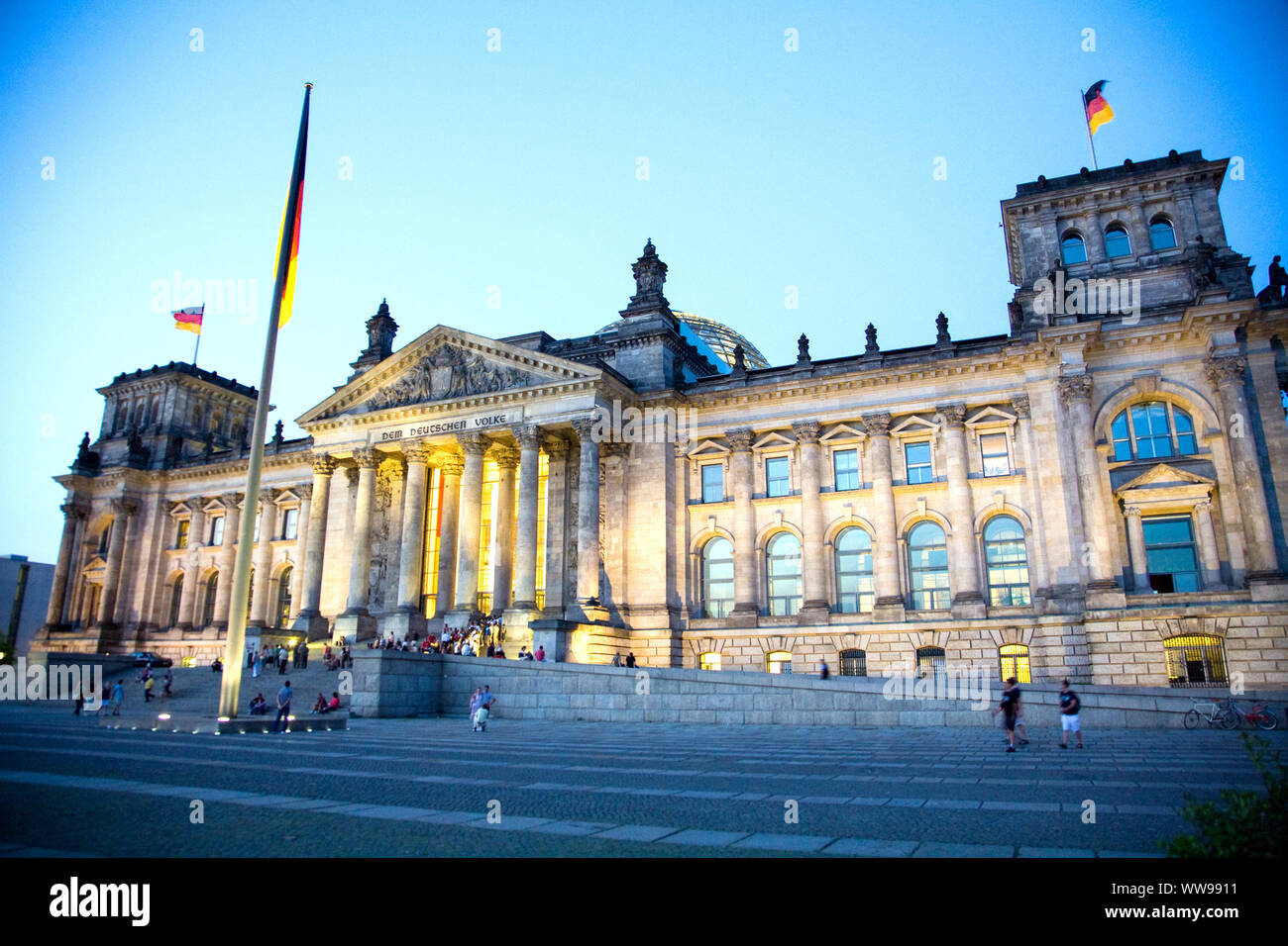 The Reichstag at night is a popular destination in Berlin Stock Photo ...