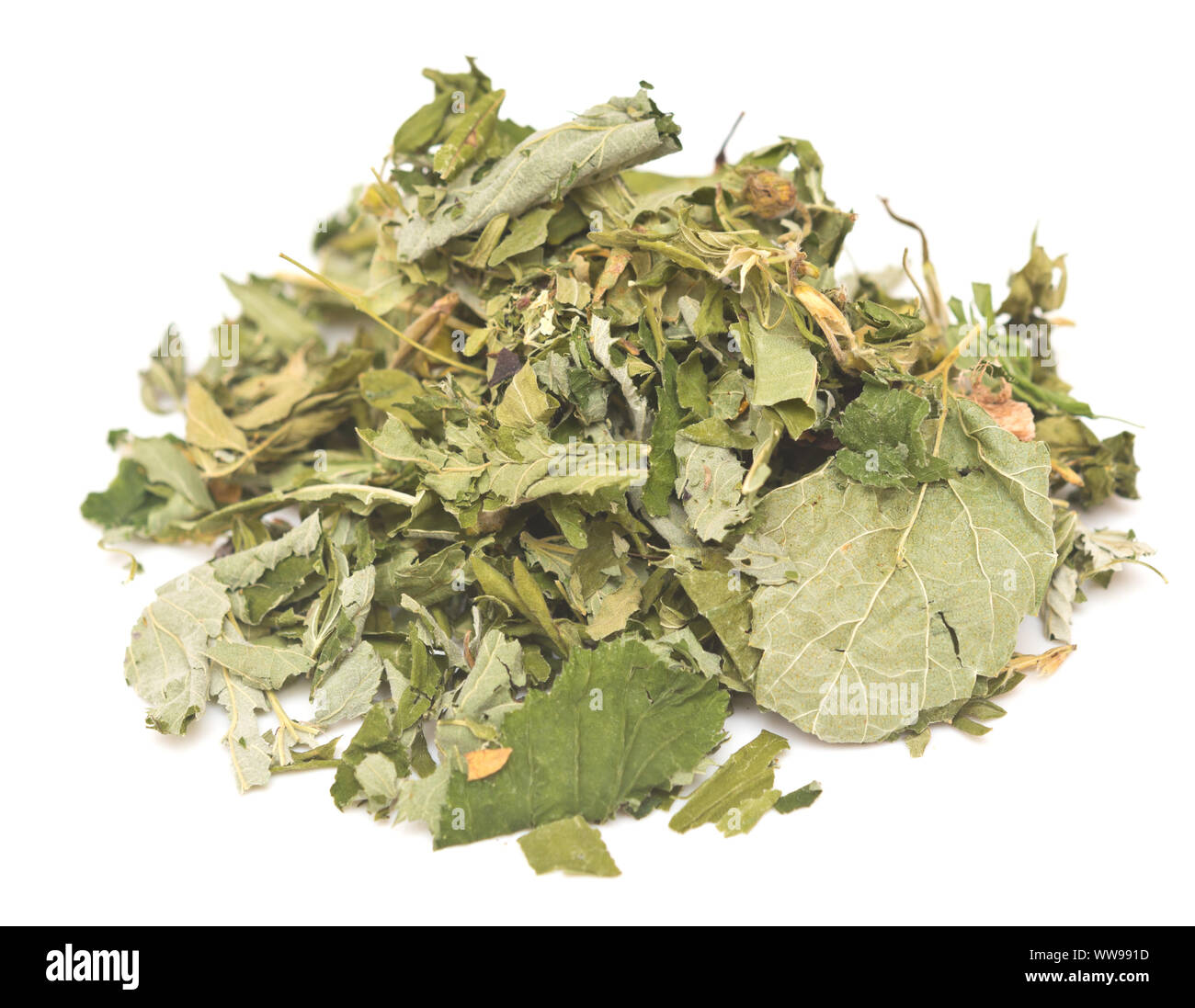 Green mixed tea isolated on white background Stock Photo - Alamy