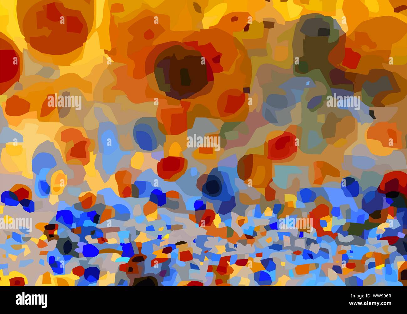 Ilustracion oil painting structure colorful background in blue, light ...