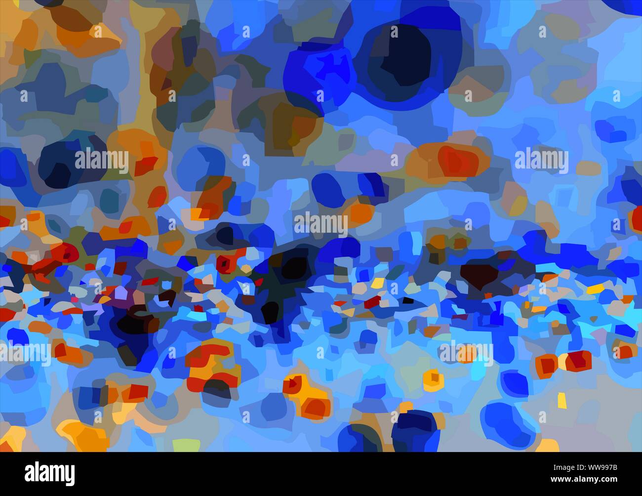 Ilustracion oil painting structure colorful background in blue, light ...