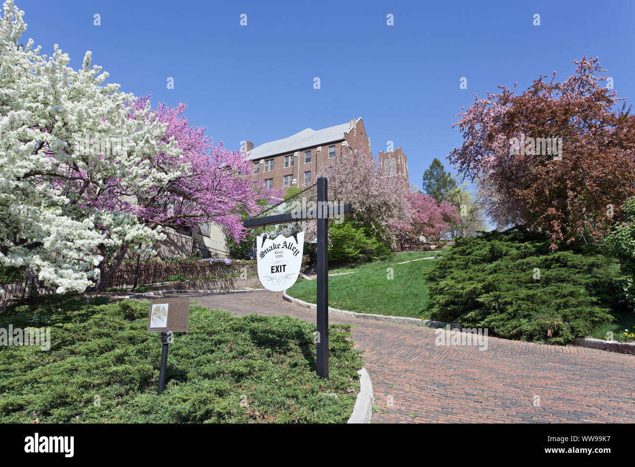 Historic Snake Alley; crookedest street in the world, in Burlington ...