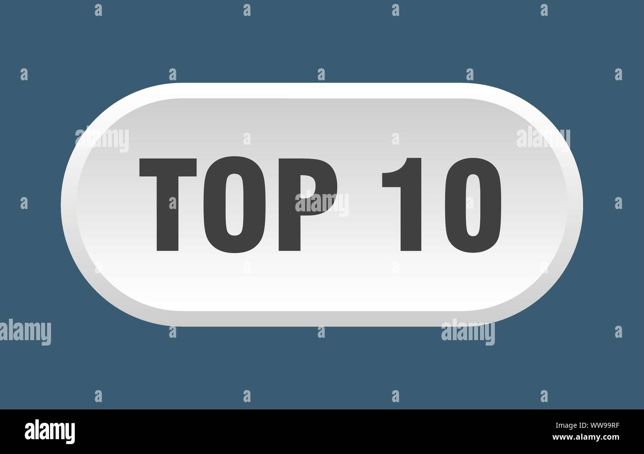 top 10 button. top 10 rounded white sign. top 10 Stock Vector Image ...