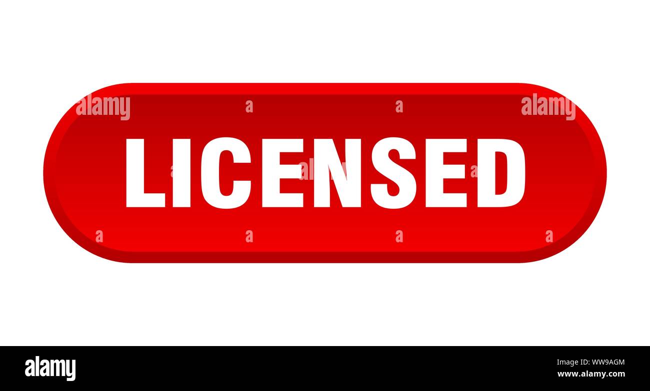 licensed button. licensed rounded red sign. licensed Stock Vector Image ...