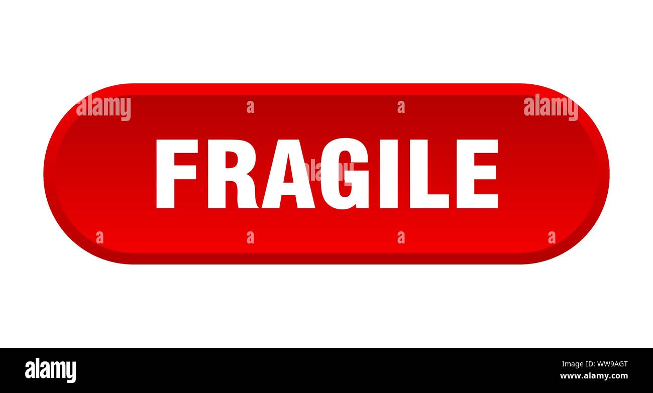 fragile button. fragile rounded red sign. fragile Stock Vector Image ...