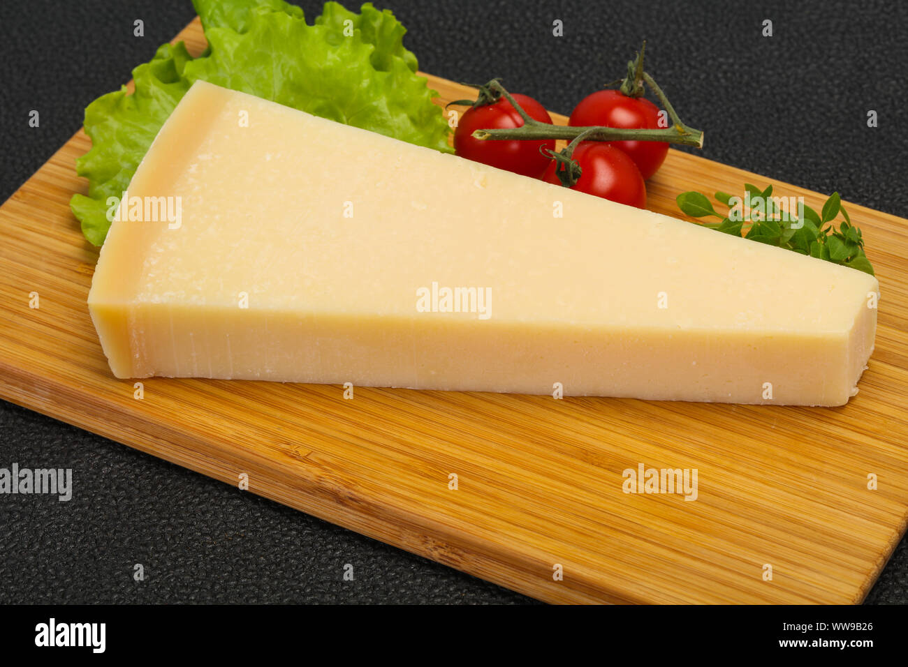 Italian traditional parmesan cheese triangle served salad Stock Photo ...