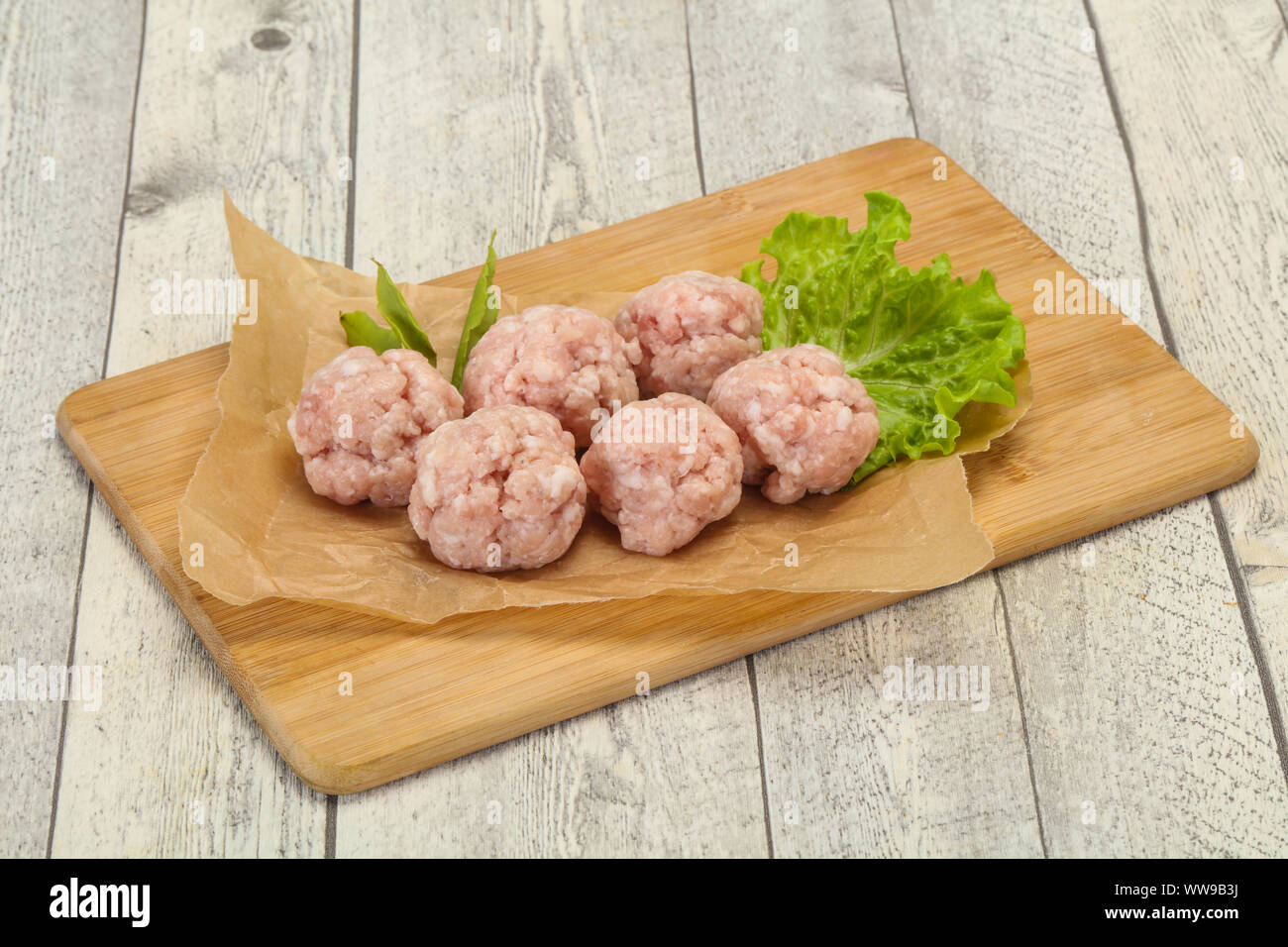 Homemade raw pork minced meatball ready for cooking Stock Photo - Alamy