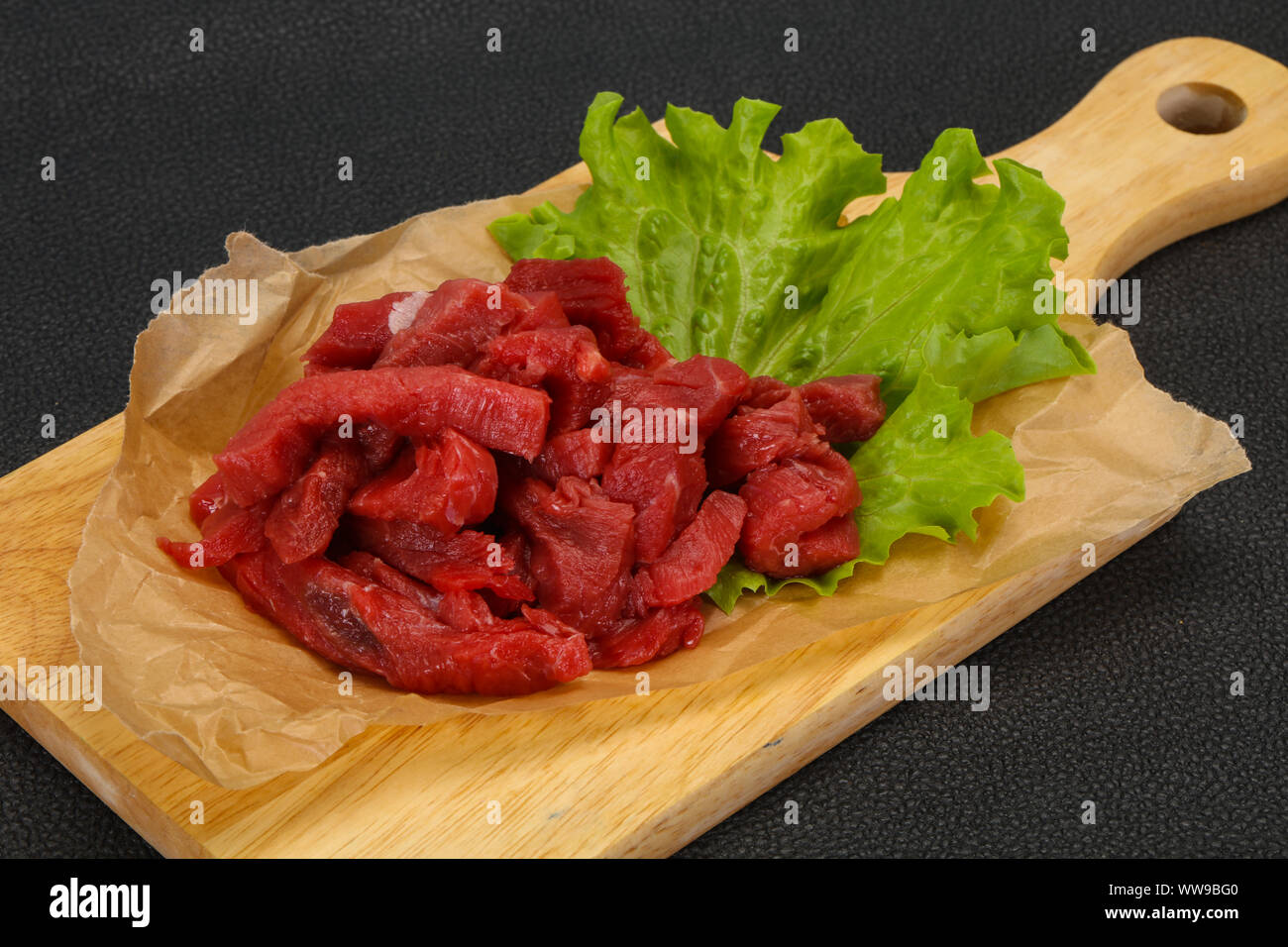Raw beef meat sliced ready for cooking Stock Photo - Alamy