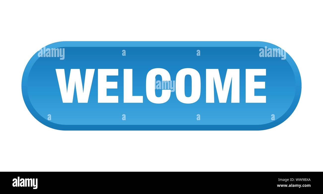 Welcome sign rounded blue hi-res stock photography and images - Alamy