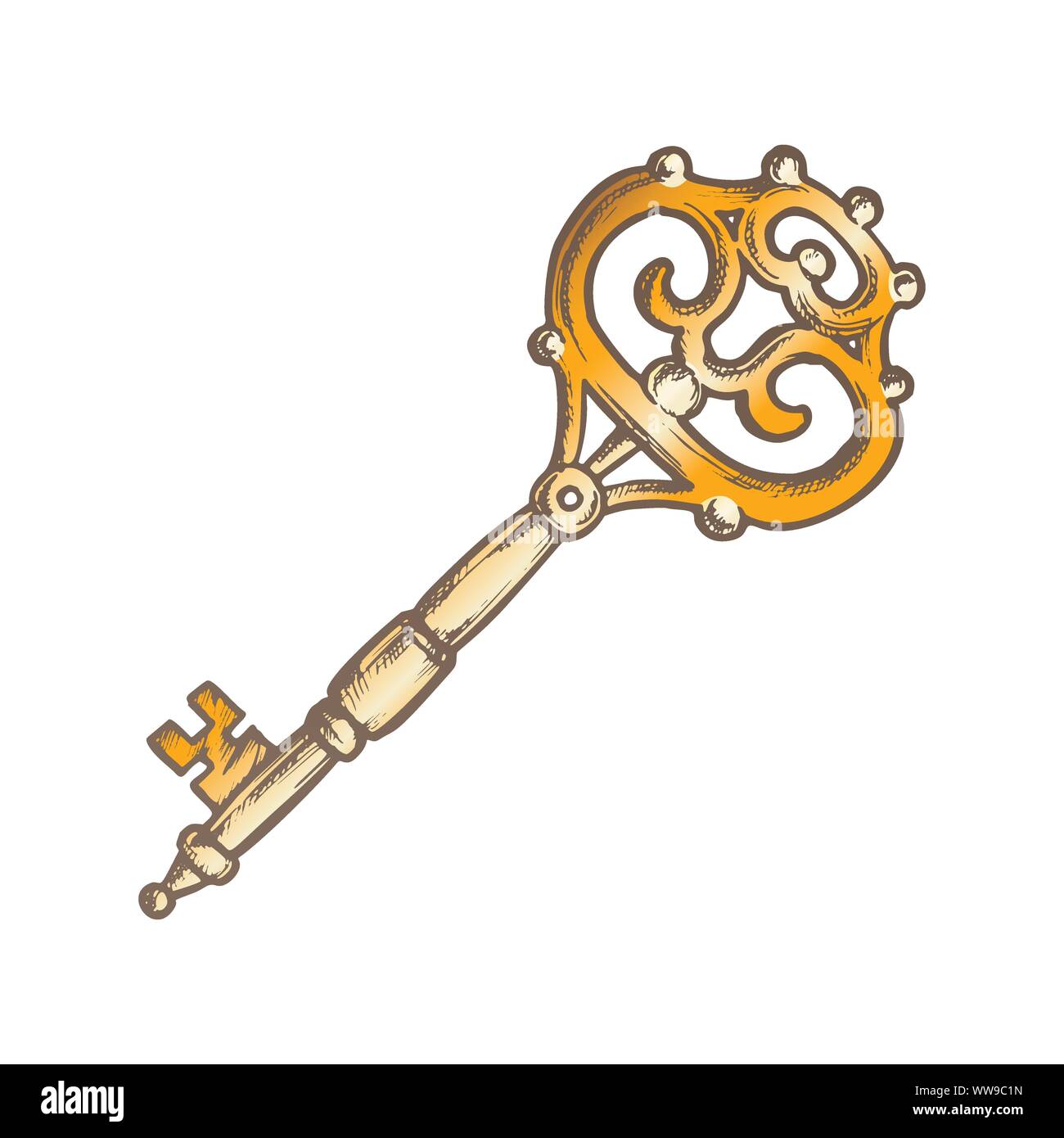 Classical Key Filigree Medieval Color Vector Stock Vector Image & Art ...