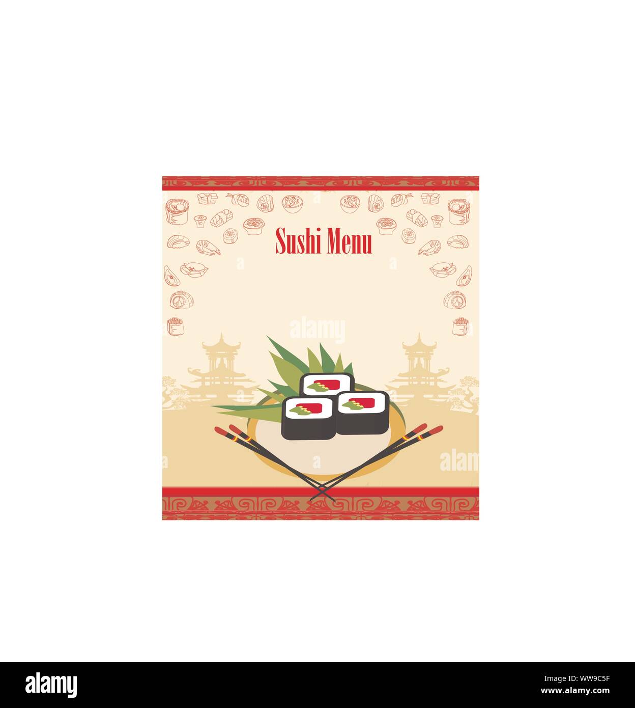 Sushi menu - artistic frame card Stock Vector Image & Art - Alamy