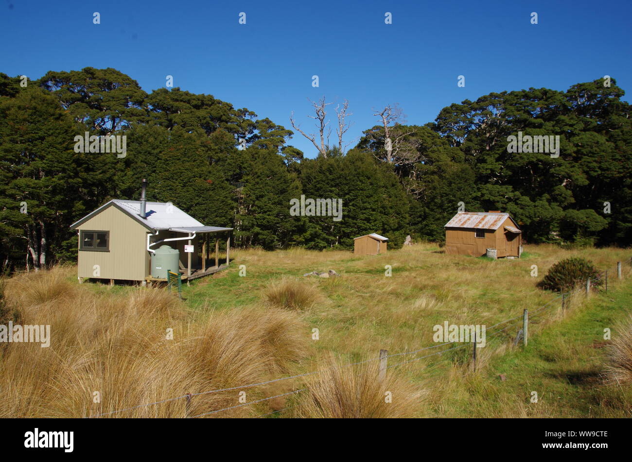 Aparima hut. Te Araroa Trail. Southland. South Island. New Zealand ...