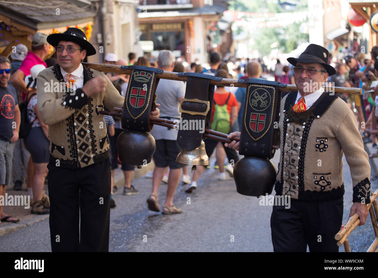 Village festival in Flumet Stock Photo - Alamy