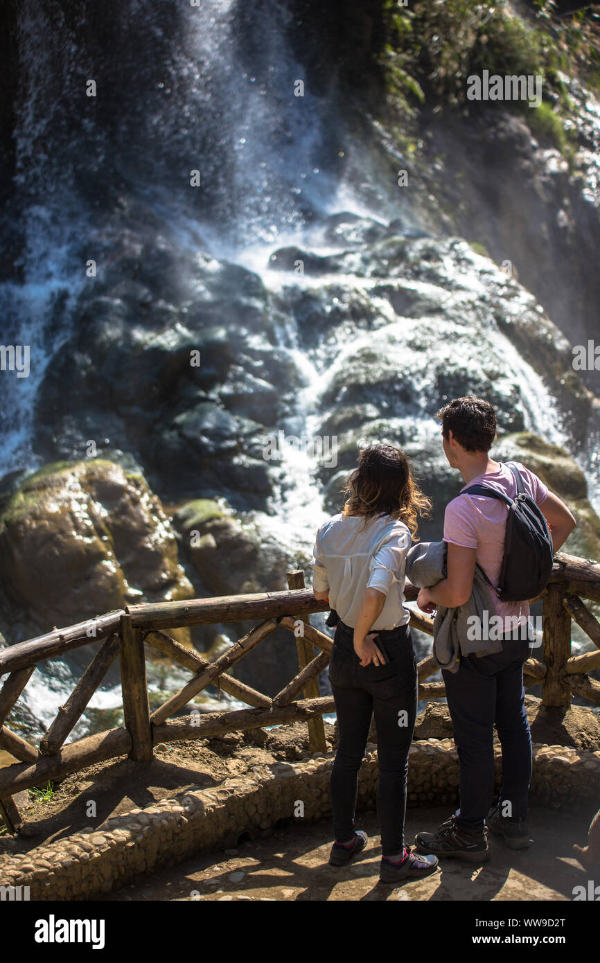 Famous travel tourist waterfall at Cat Cat Village in Sapa Sapa Vietnam ...