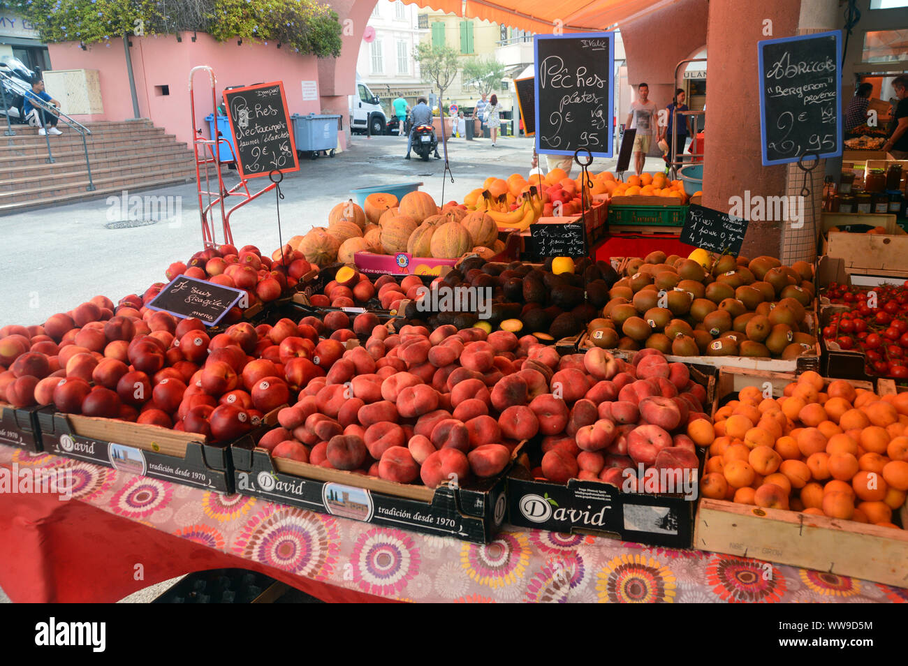 Fruit Stall in Forville Covered Market, Cannes, France, EU Stock Photo ...