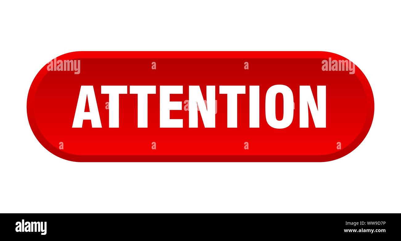attention button. attention rounded red sign. attention Stock Vector ...