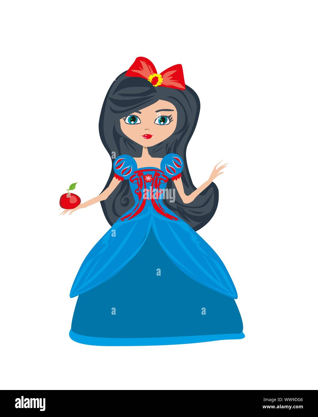 Girl snow white apple Stock Vector Images - Alamy