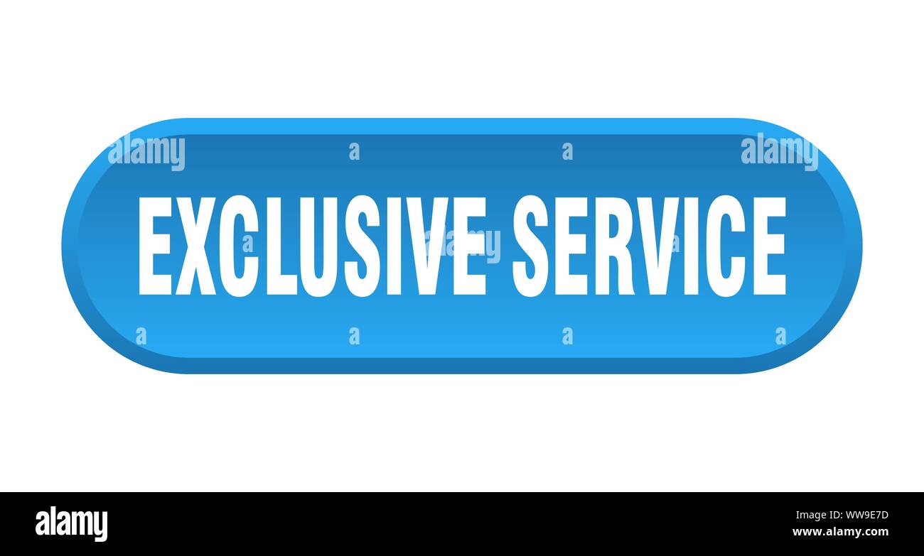 exclusive service button. exclusive service rounded blue sign ...