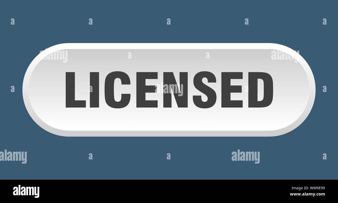 licensed button. licensed rounded white sign. licensed Stock Vector ...