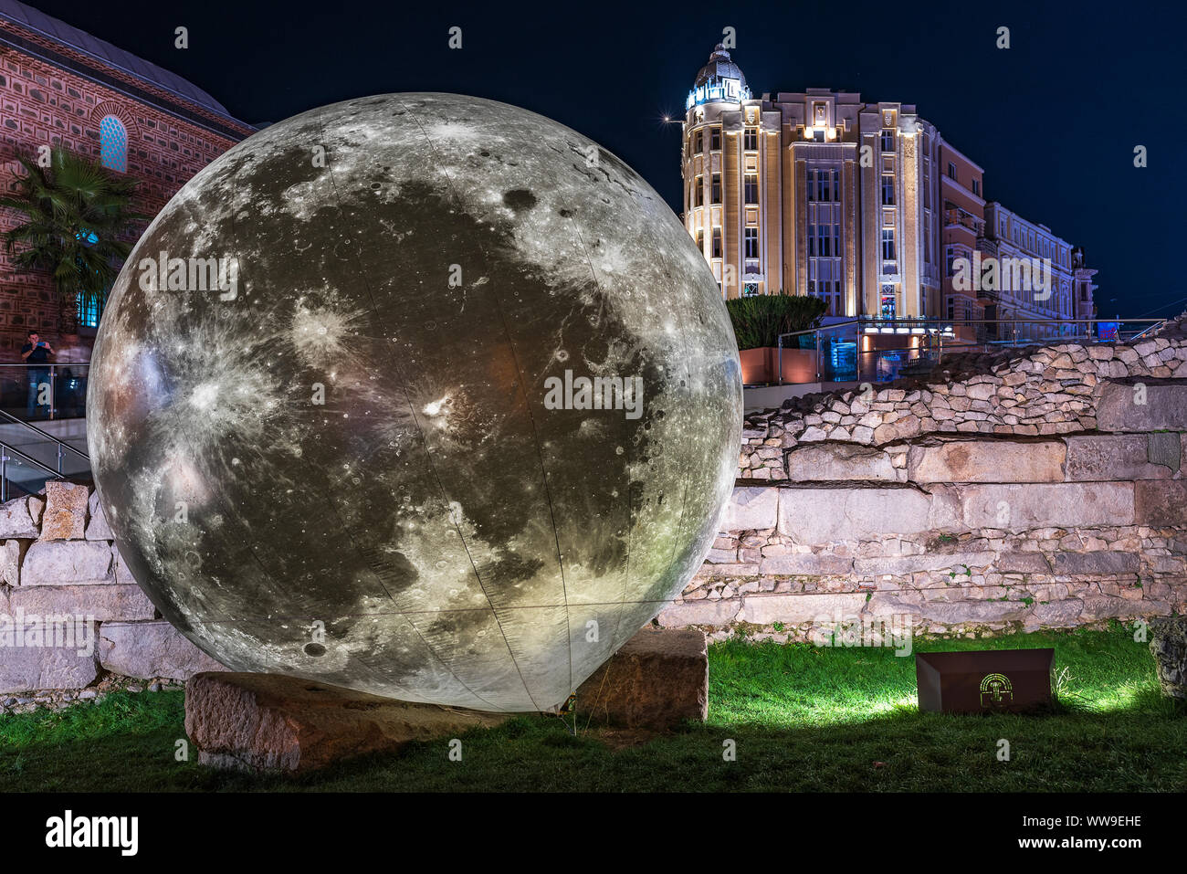Full moon art installation in the center of Plovdiv city, Bulgaria ...