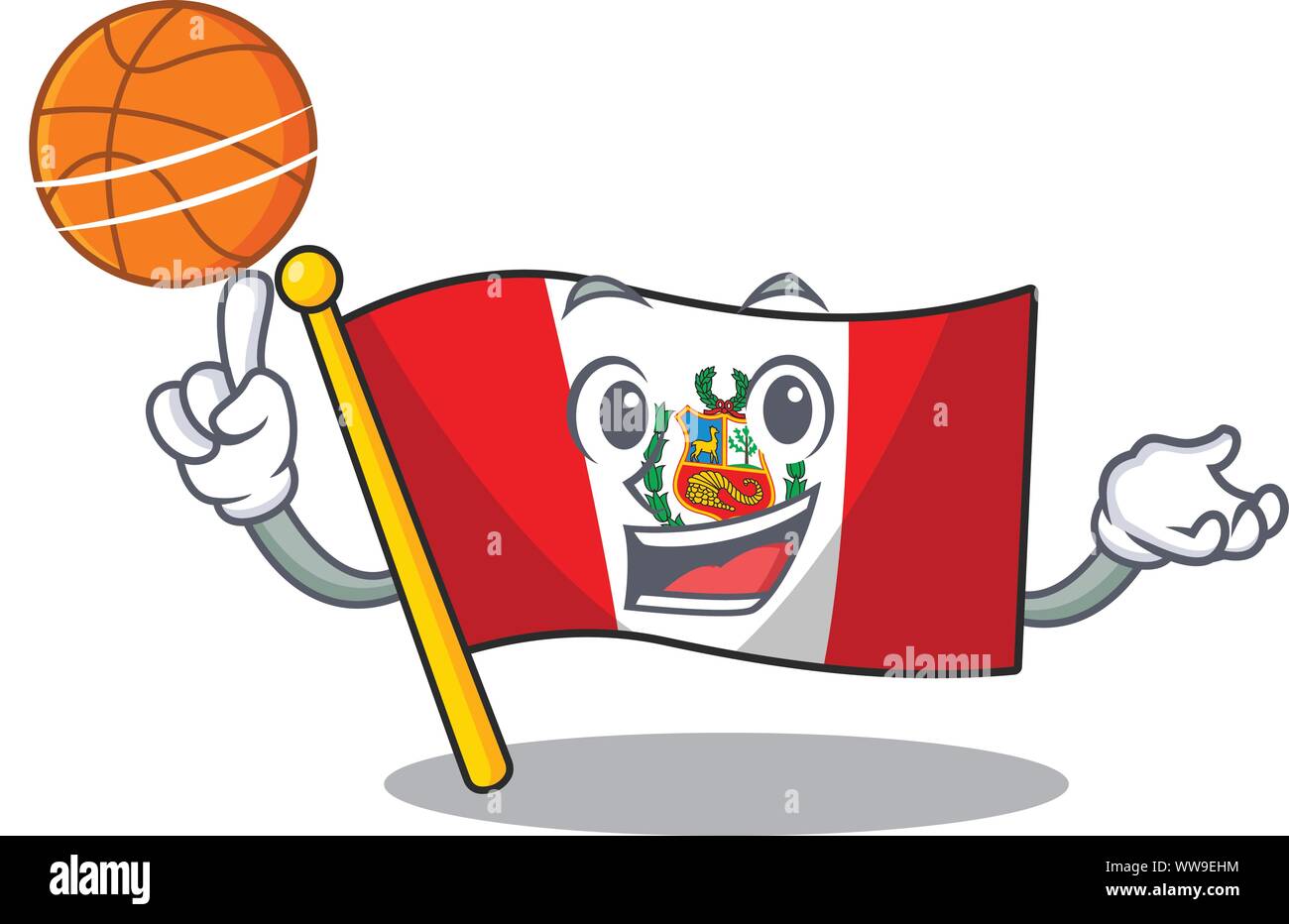 With basketball flag peru isolated in the macot Stock Vector Image ...