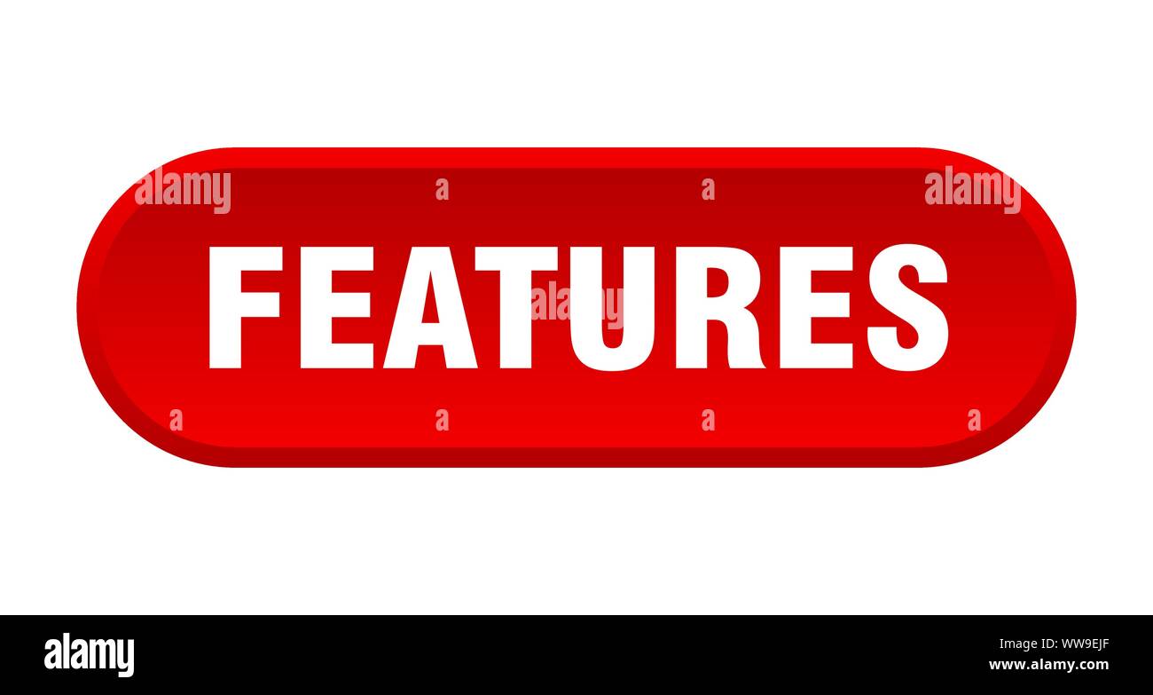 features button. features rounded red sign. features Stock Vector Image ...