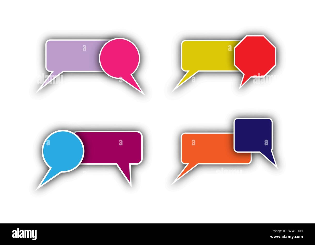 Colorful clouds for speech or dialogue or message Stock Vector Image ...