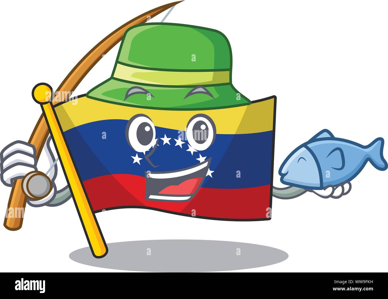 Fishing flag venezuela isolated with the cartoon Stock Vector Image ...