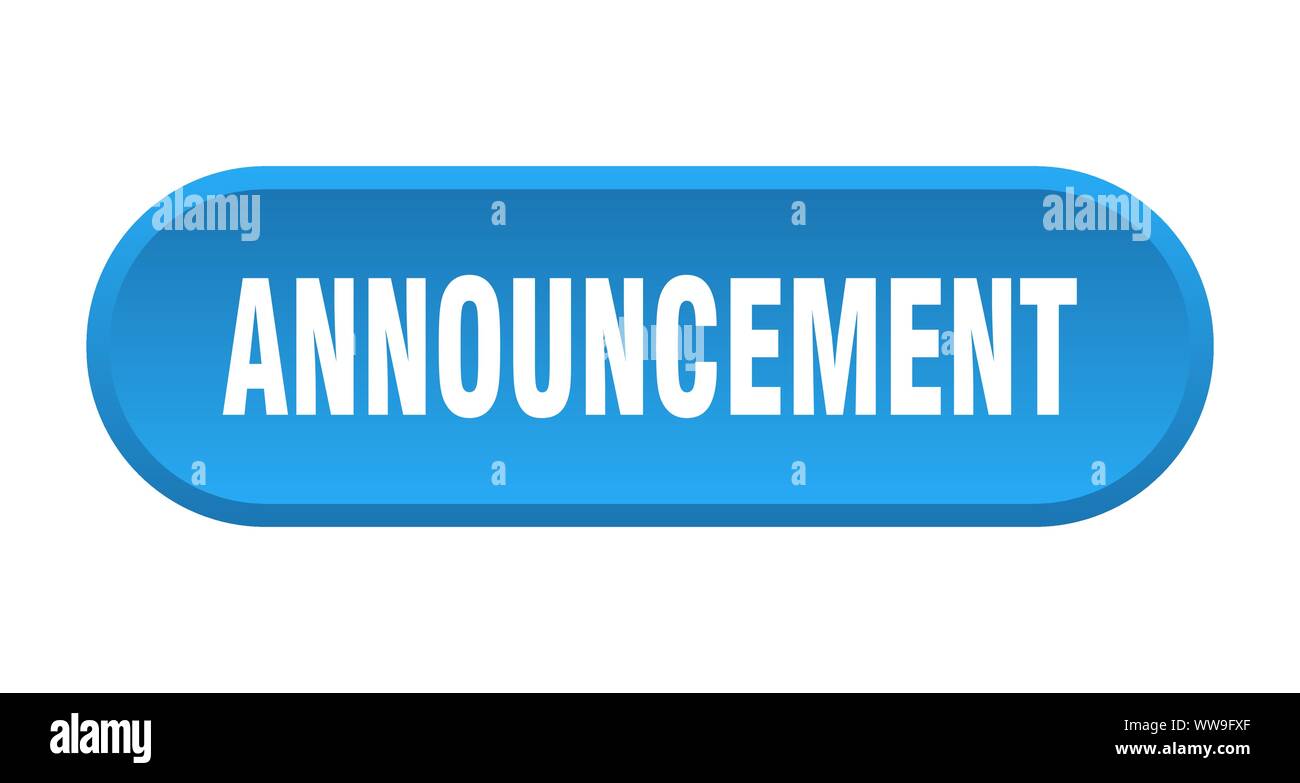 announcement button. announcement rounded blue sign. announcement Stock ...