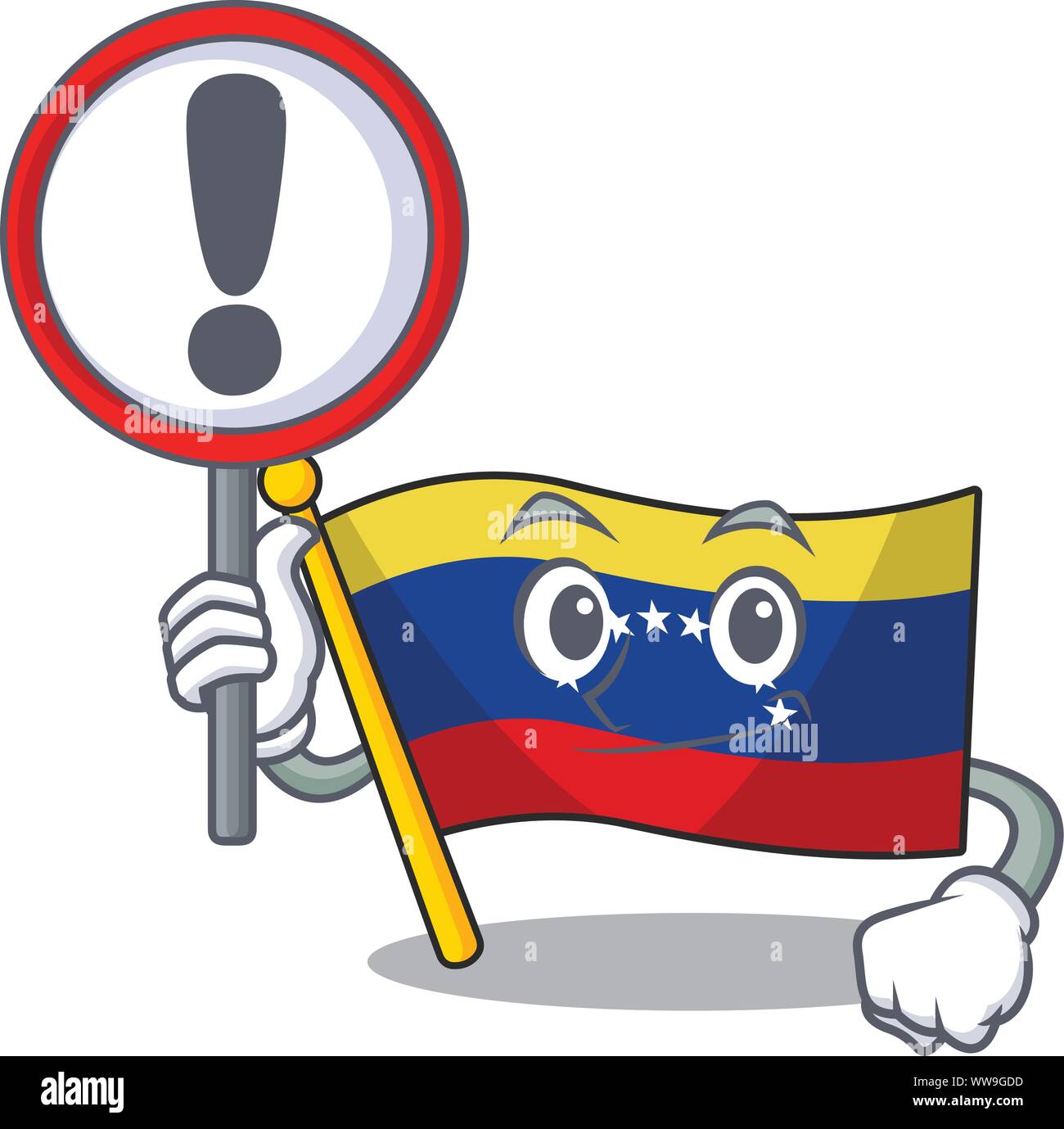 With sign flag venezuela with the cartoon shape Stock Vector Image ...