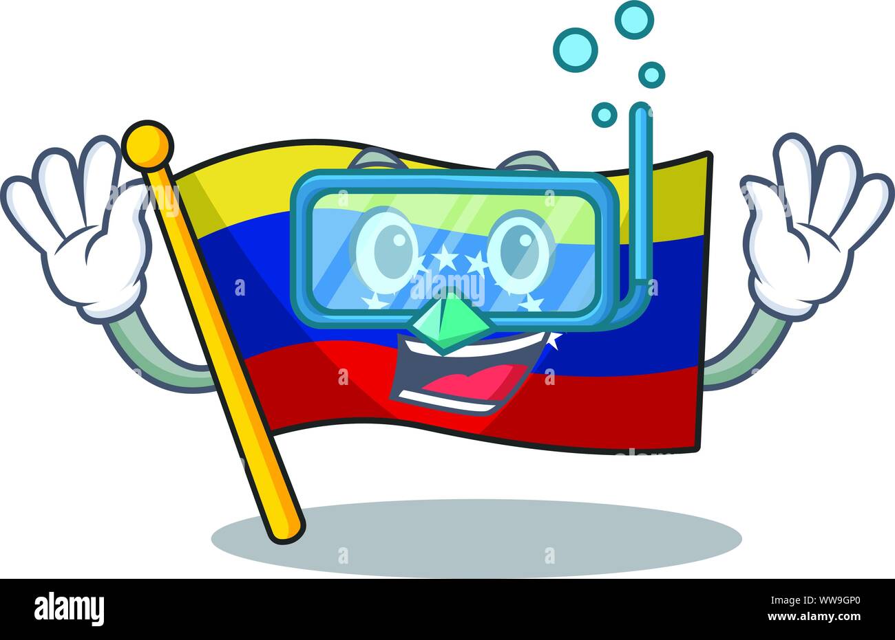 Diving venezuela flag in the character cupboard Stock Vector Image ...