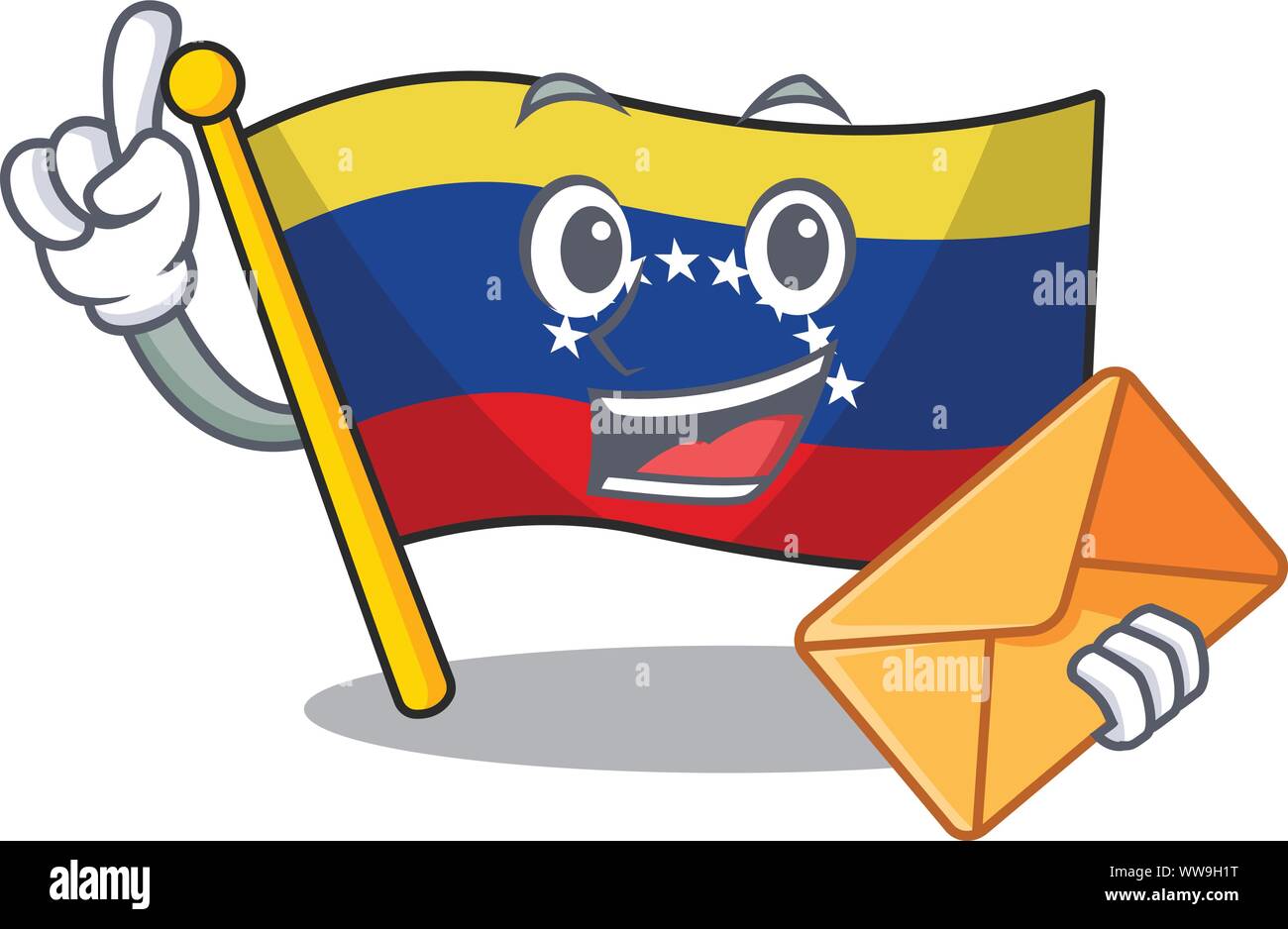 With envelope venezuela flag in the character cupboard Stock Vector ...