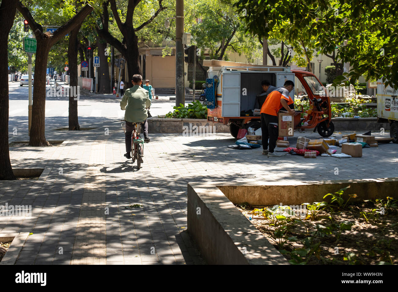 Beijing, China - August 17, 2019. China post delivery. The Chinese ...