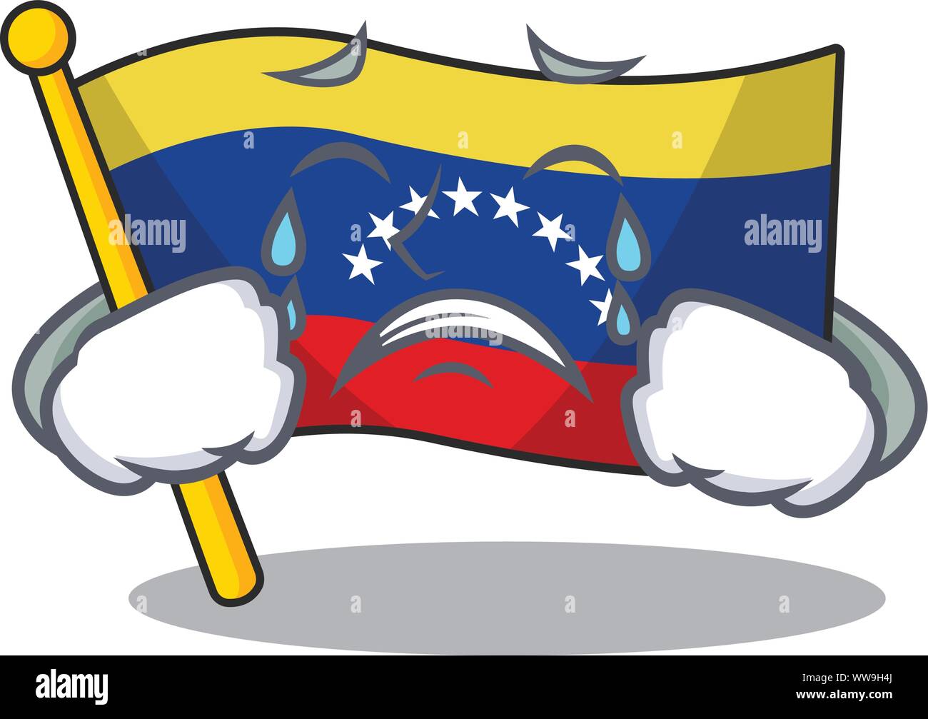 Crying flag venezuela isolated with the cartoon Stock Vector Image ...