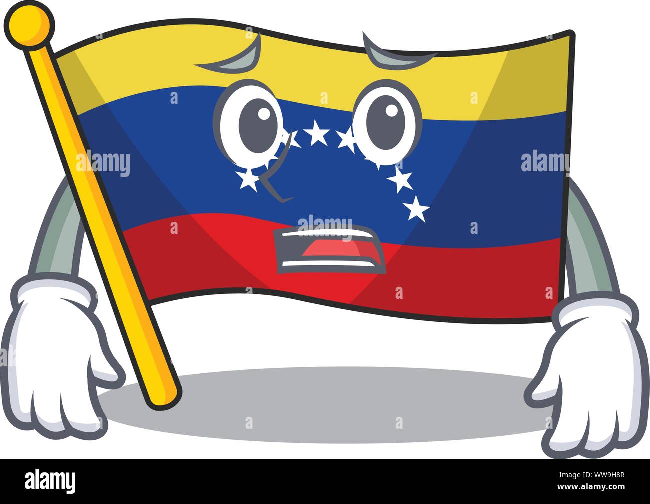 Afraid flag venezuela isolated with the cartoon Stock Vector Image ...