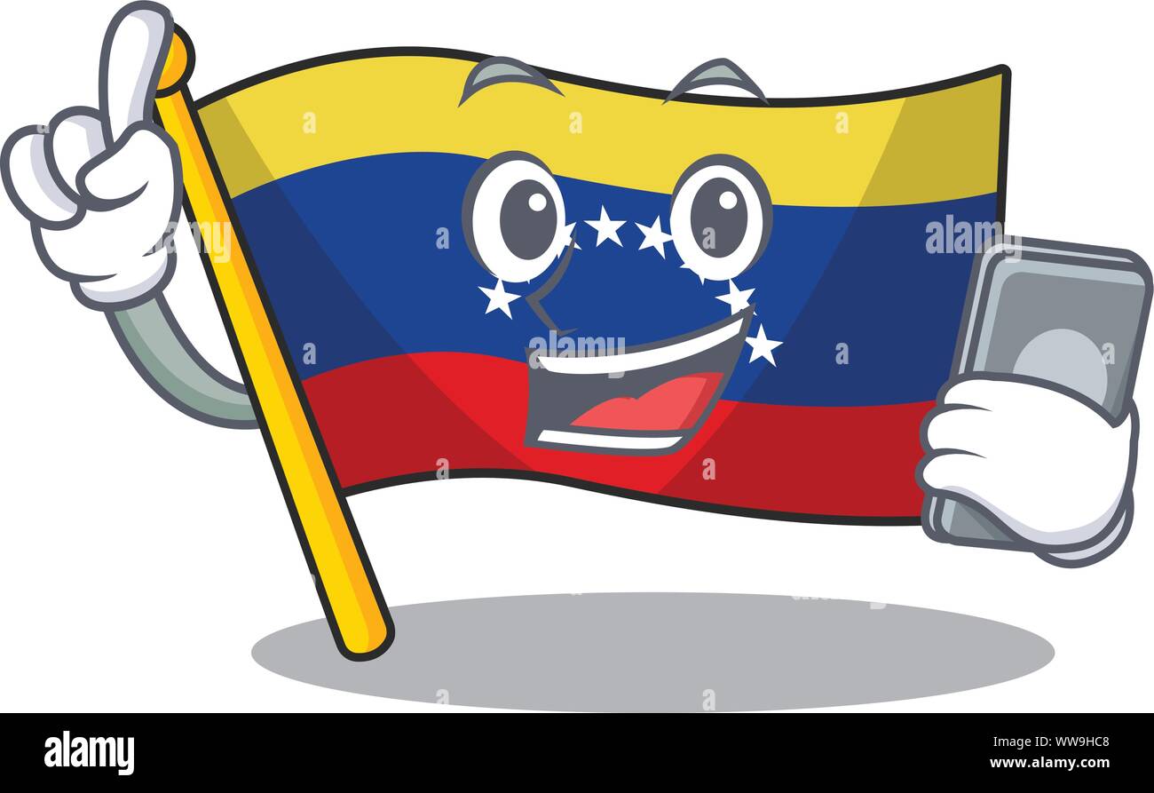 With phone flag venezuela with the cartoon shape Stock Vector Image ...