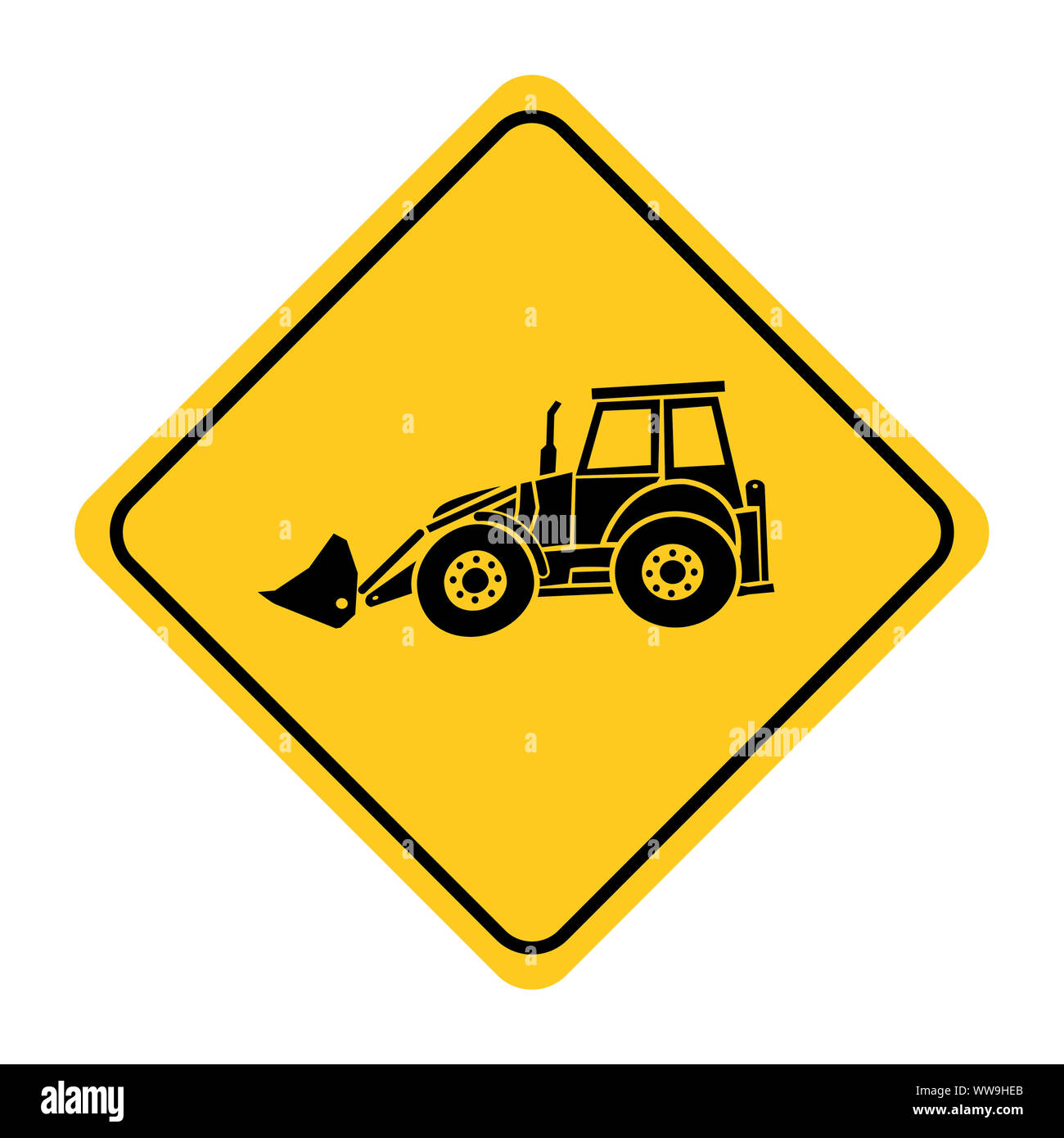 Warning sign excavator hi-res stock photography and images - Alamy