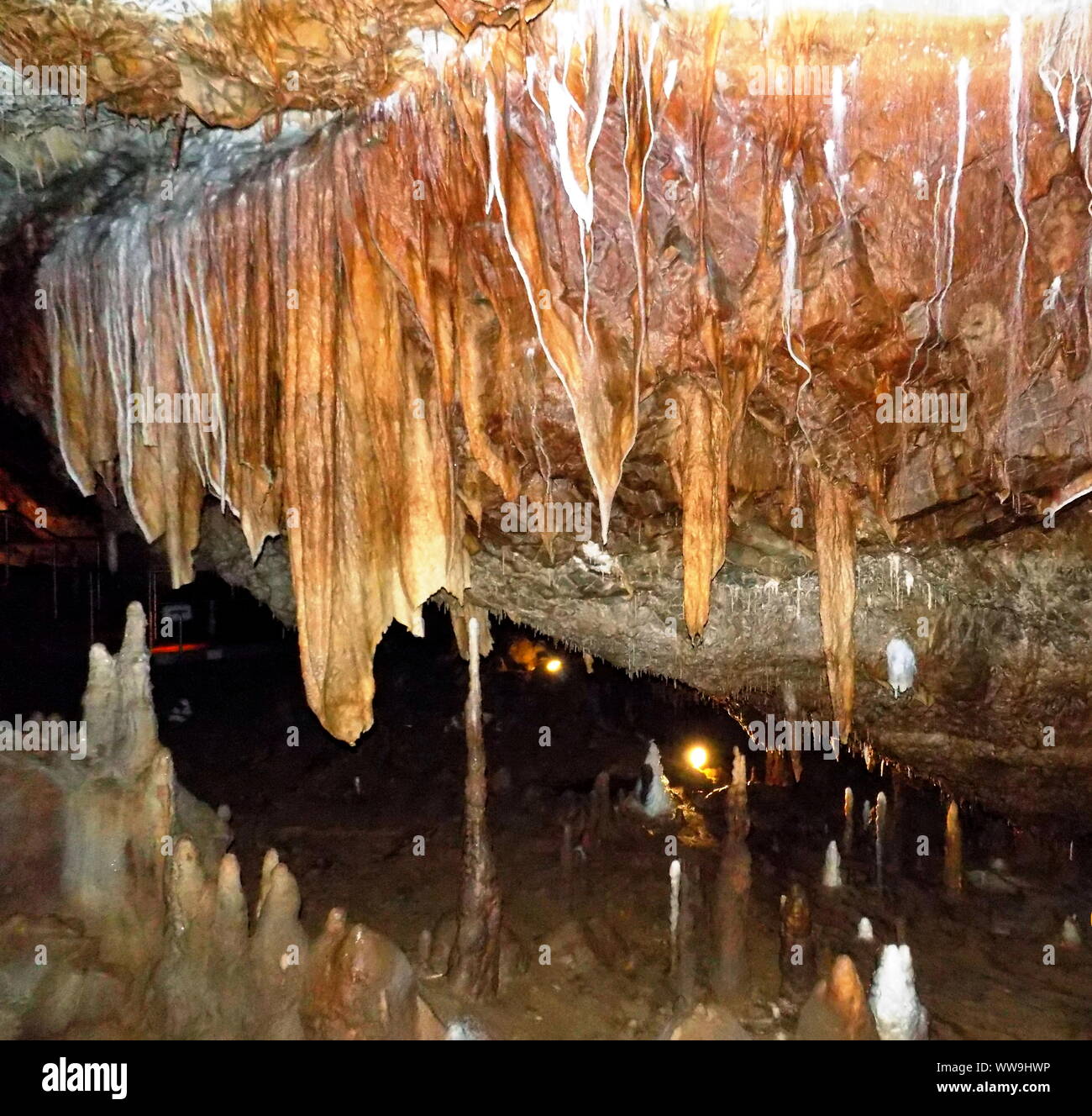 cave, underground, stalagmites, stalactites, Kapsia, Mantinia, Greece ...