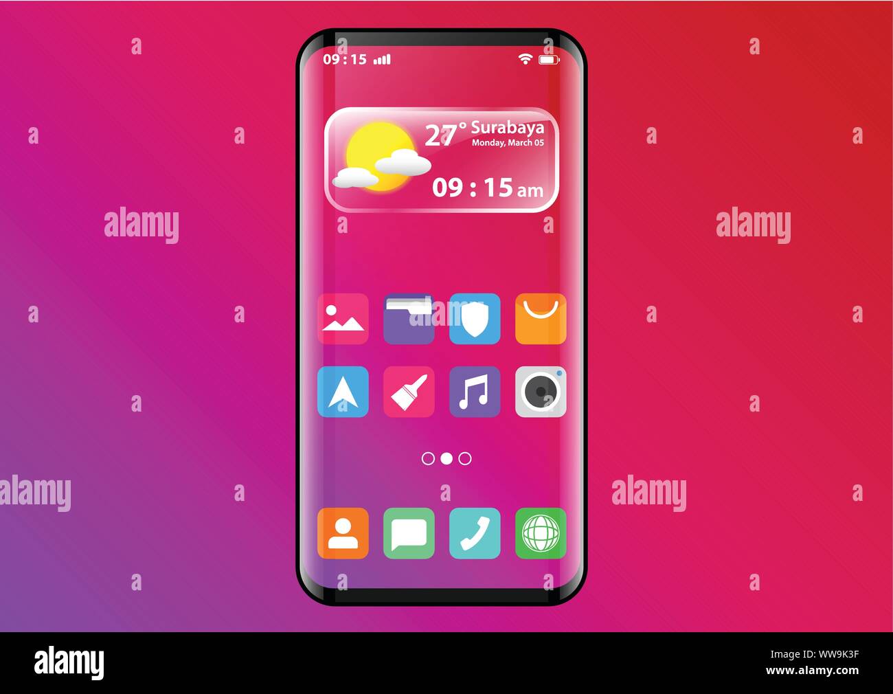 vector illustration smartphone user interface Stock Vector Image & Art ...