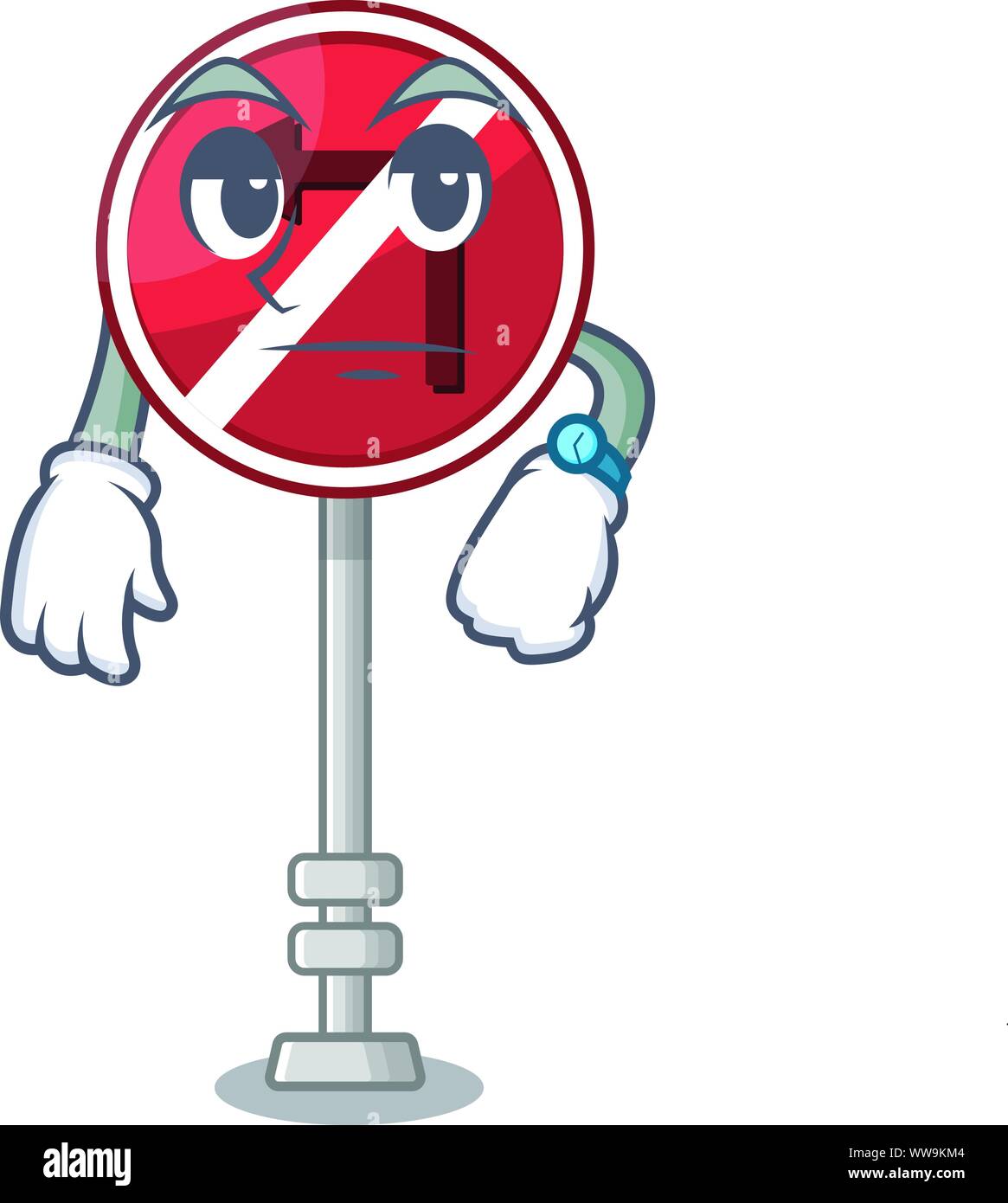 Waiting no left turn with the cartoon Stock Vector Image & Art - Alamy