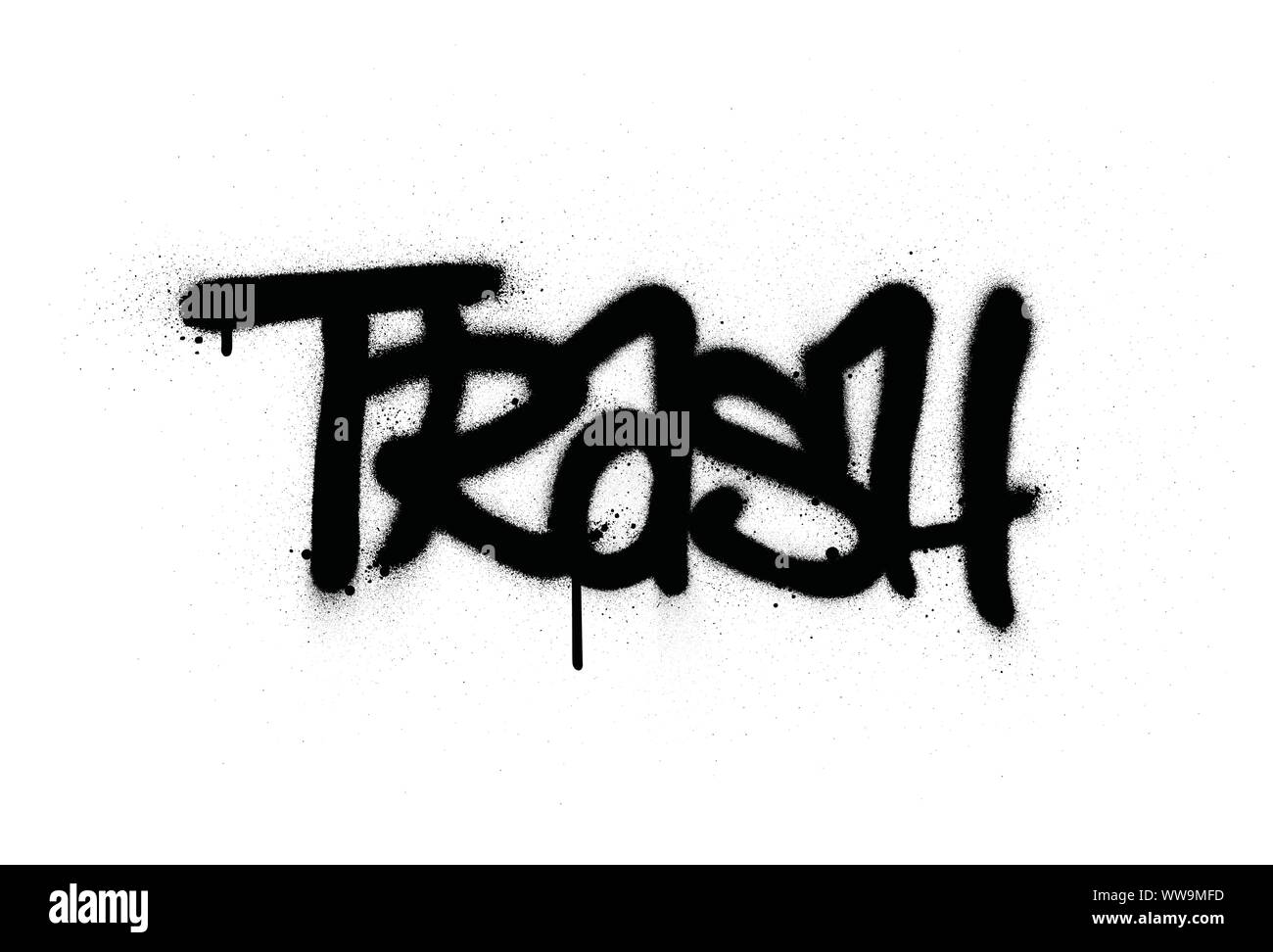 graffiti trash word sprayed in black over white Stock Vector Image ...