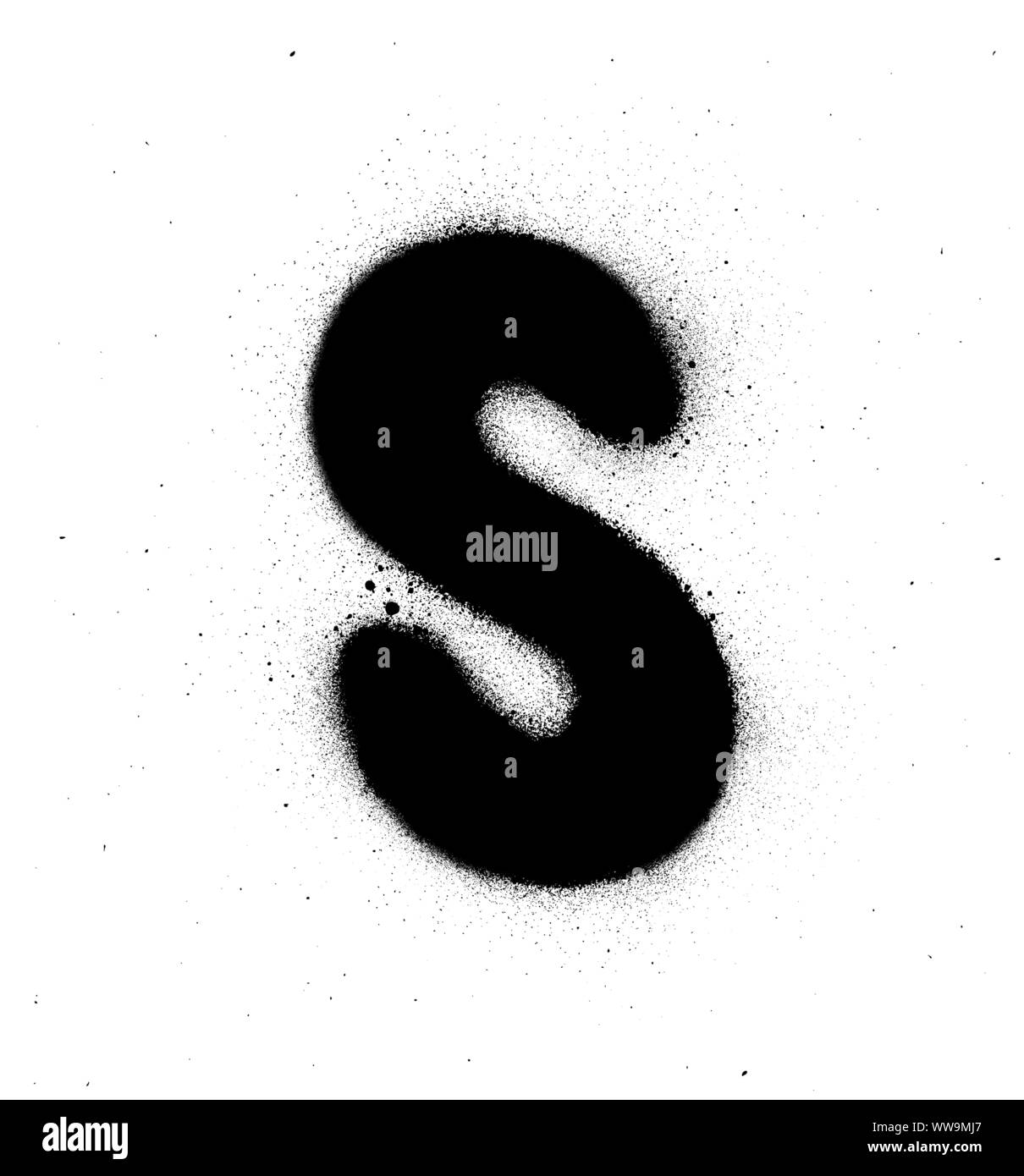 graffiti small fat S font sprayed in black over white Stock Vector ...