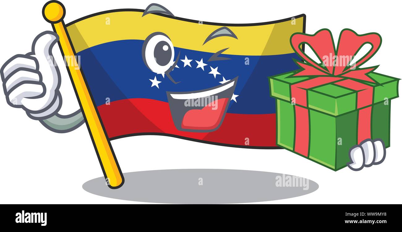 With gift flag venezuela isolated with the cartoon Stock Vector Image ...
