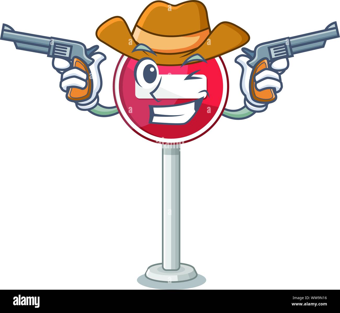 Cowboy no entry mascot shaped on cartoon Stock Vector Image & Art - Alamy