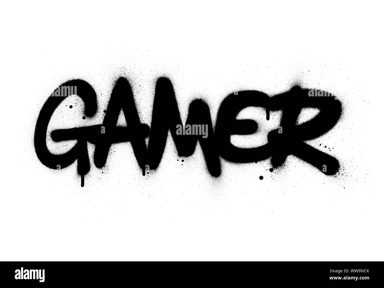 graffiti gamer word sprayed in black over white Stock Vector Image ...