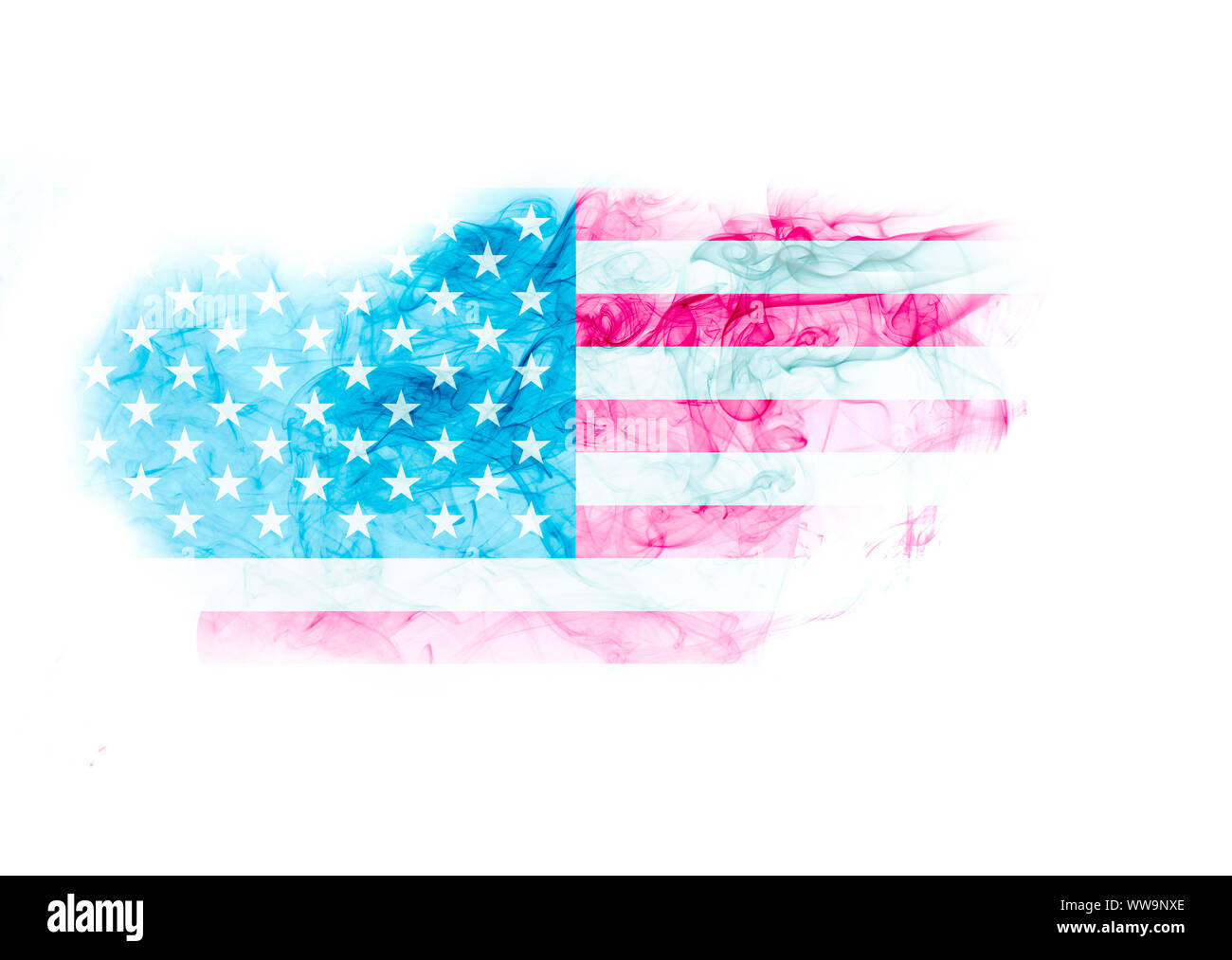 A United States flag with smoke texture on white background Stock Photo ...