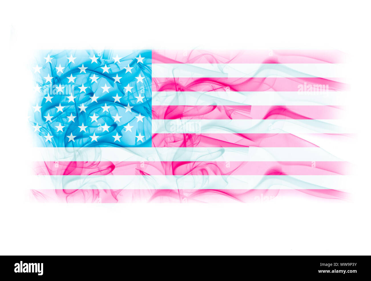A United States flag with smoke texture on white background Stock Photo ...