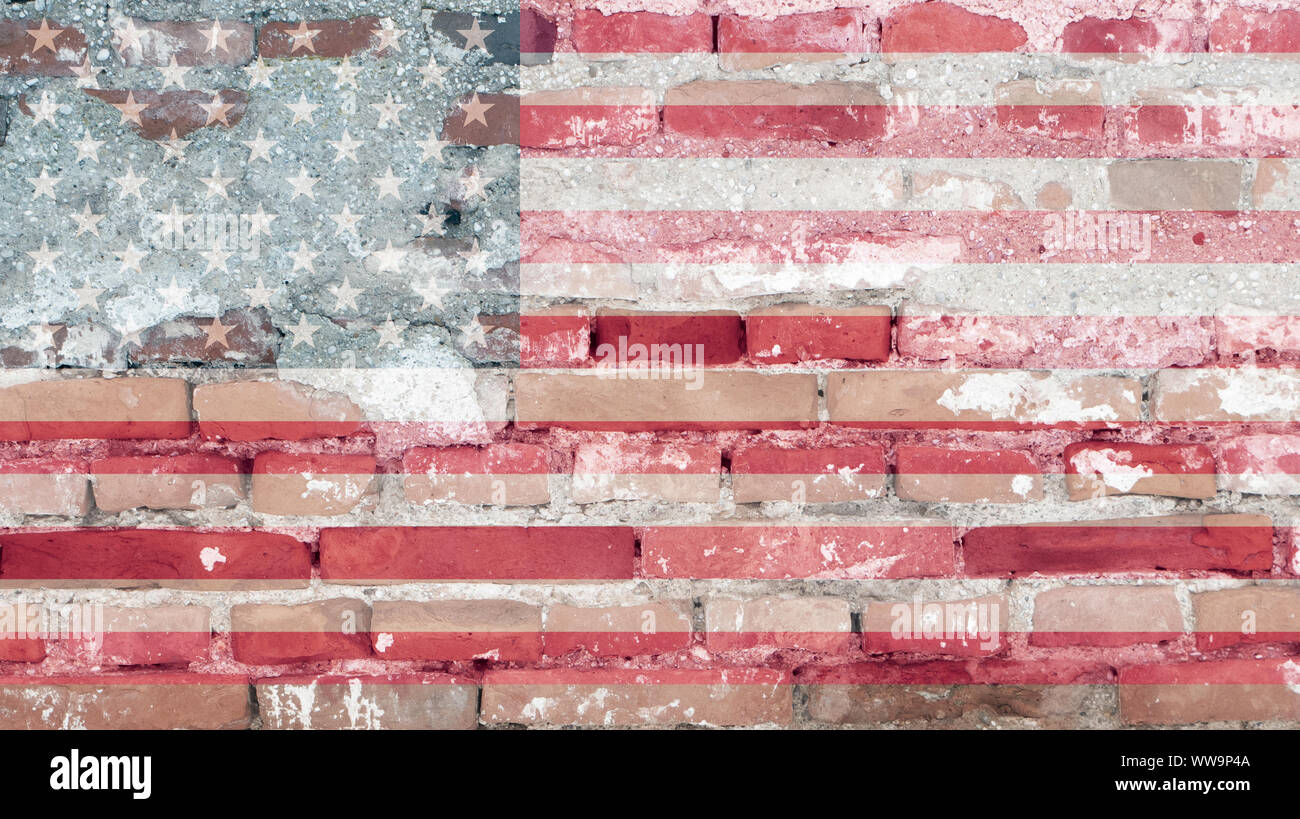 A United States flag with brick texture Stock Photo - Alamy