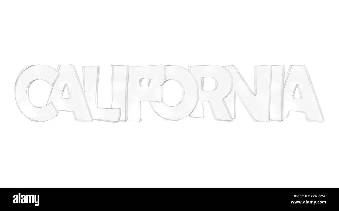 California. Isolated USA state names with white background Stock Photo ...