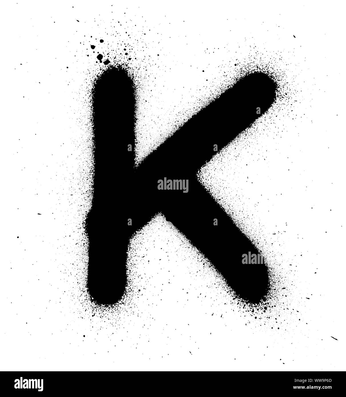 graffiti small fat K font sprayed in black over white Stock Vector ...